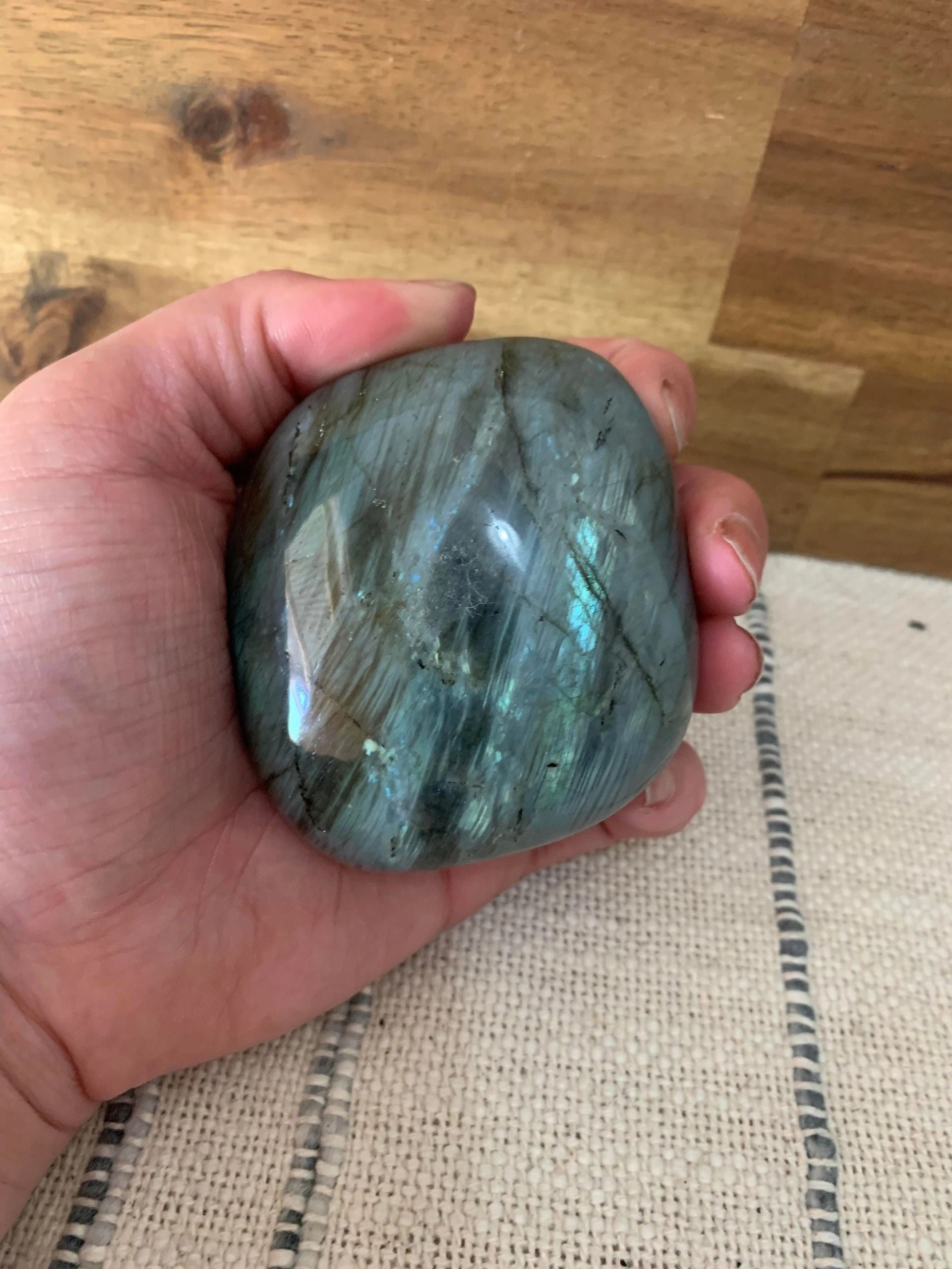 Labradorite 'Flashy' Palm Stone – Light & Insight
